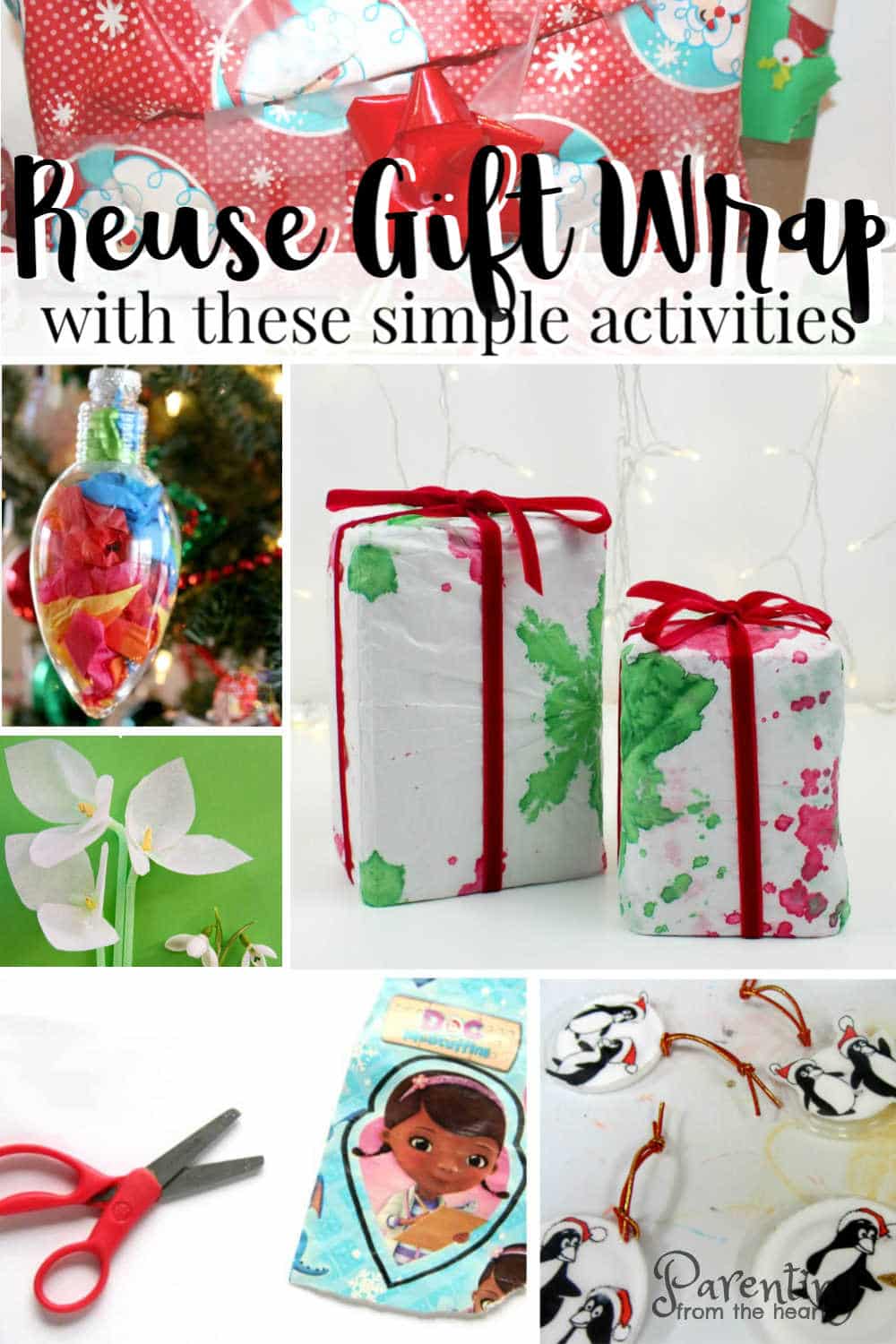 Kids Activities to Recycle and Reuse Wrapping Paper - Parent From Heart