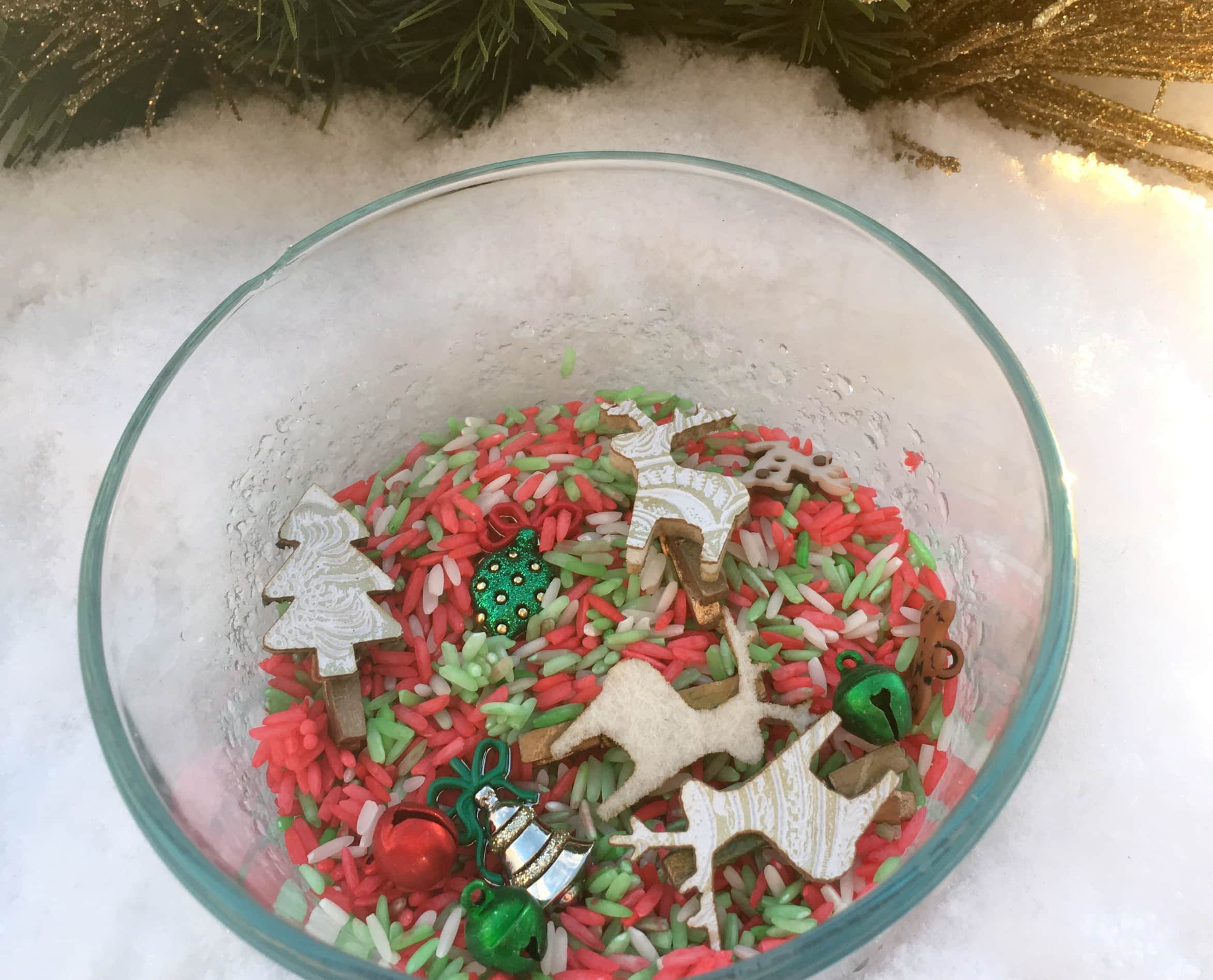 Peppermint Scented Christmas Sensory Bin - Parent From Heart